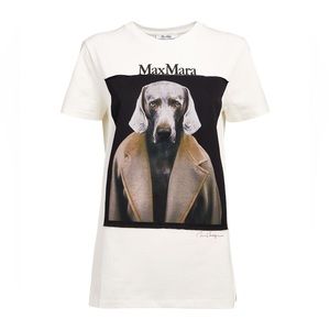 MaxMara | Tops | Max Mara White Cotton Dog Dogstar Tee | Poshmark